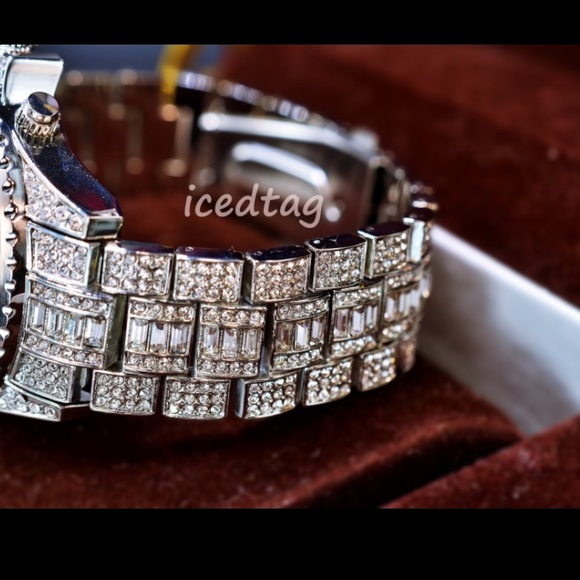 Accessories | Full Iced Out Red Face Stylish Heavy Hip Hop Watch | Poshmark